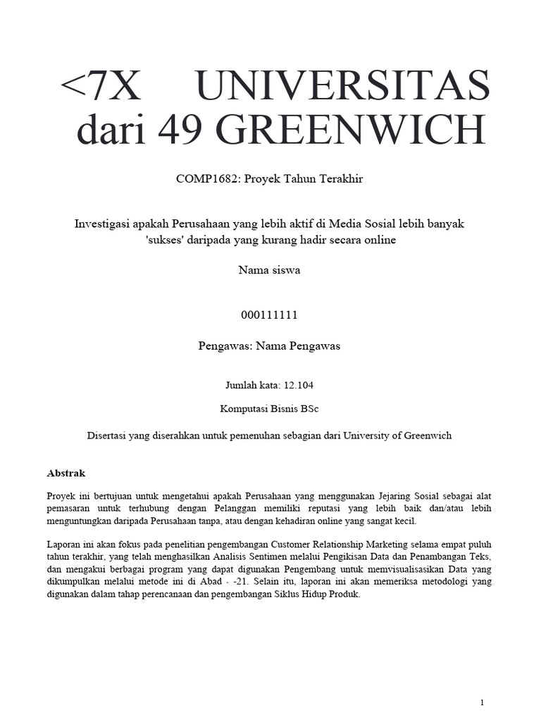 COMP1682 - Contoh1 201819 Proposal | PDF | Seni