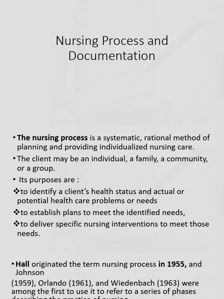 Nursing Process and Documentation | PDF | Medical Diagnosis | Nursing