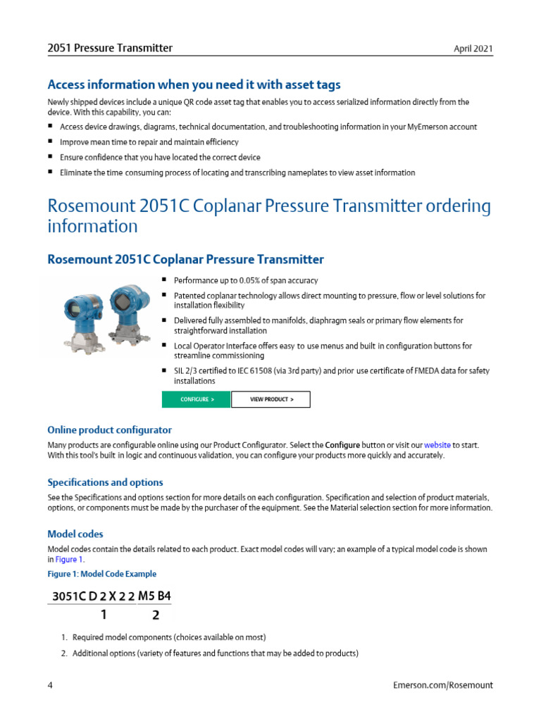 Product Data Sheet Rosemount 205C | PDF | Specification (Technical ...
