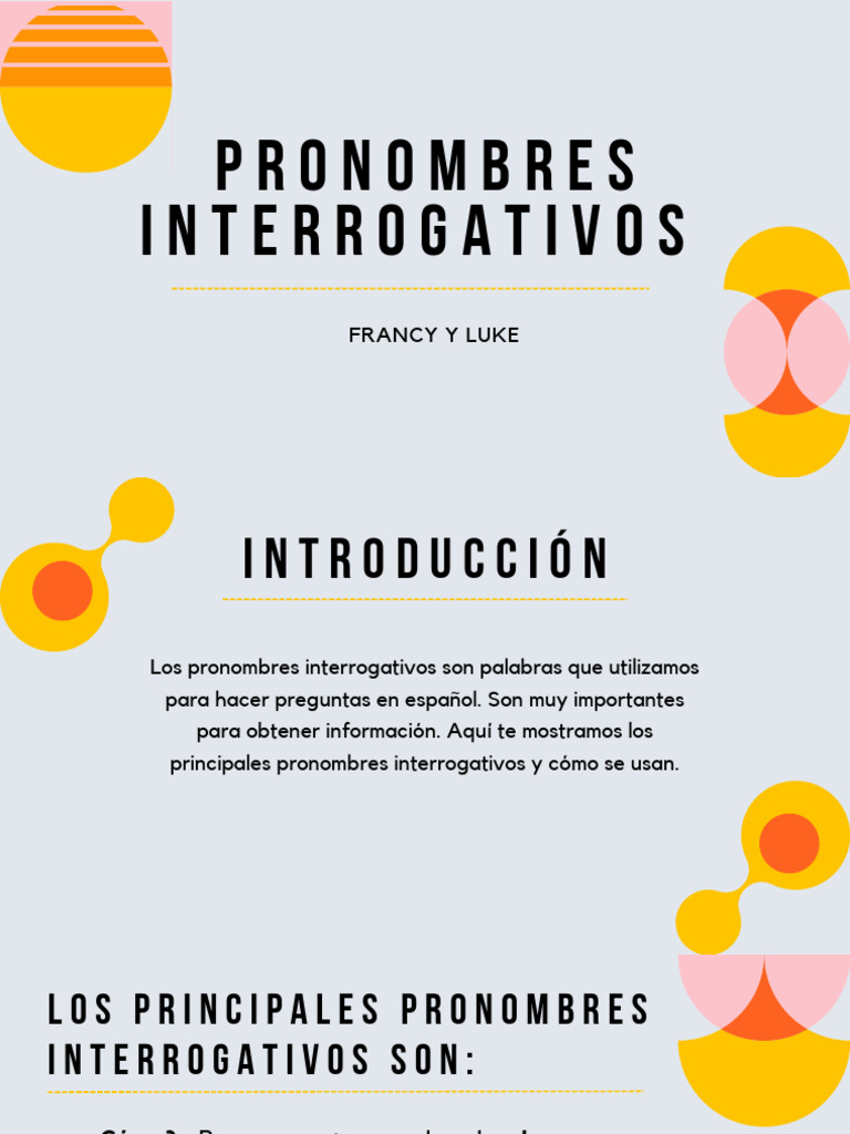 Pronombres Interrogativos | PDF