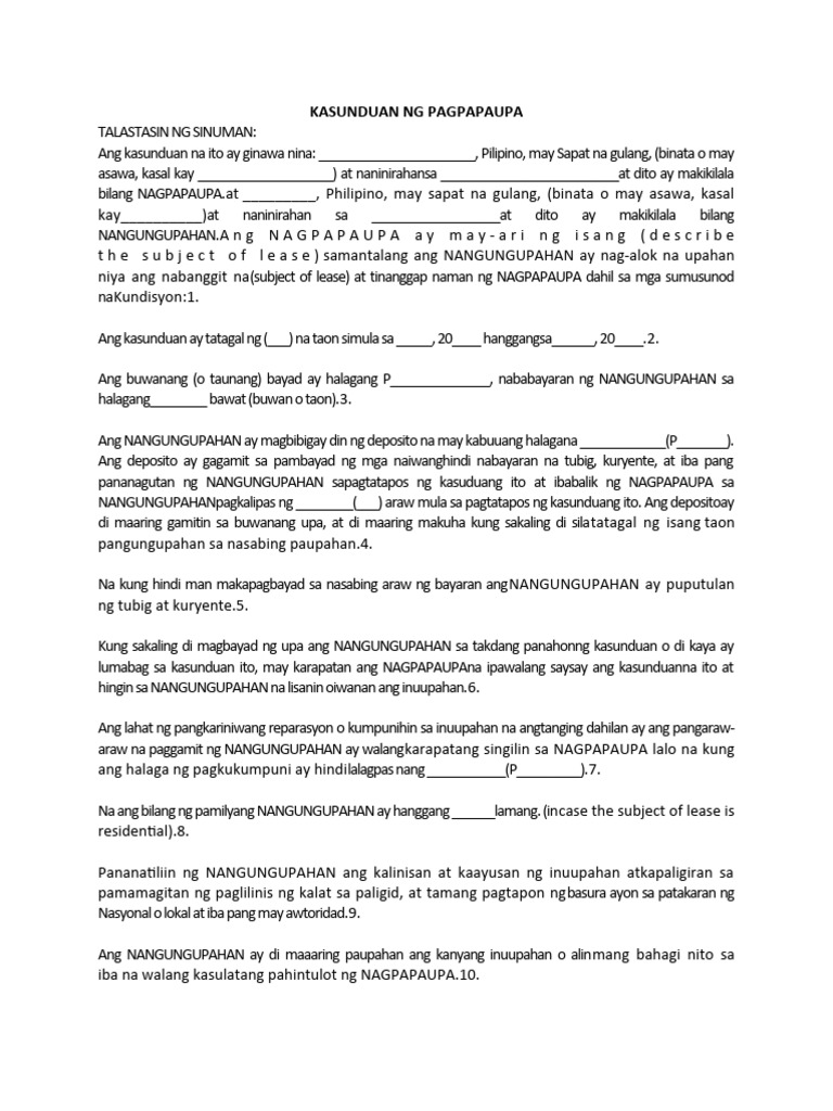 Contract of Lease | PDF