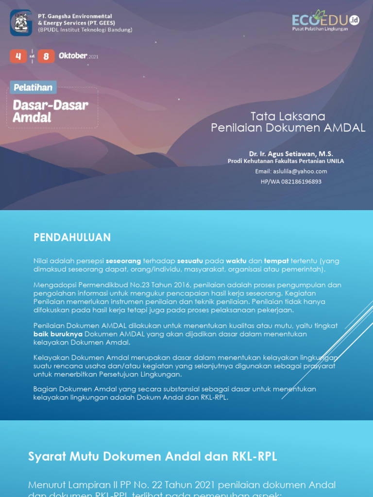Tata Laksana Penilaian AMDAL | PDF | Teknologi & Rekayasa