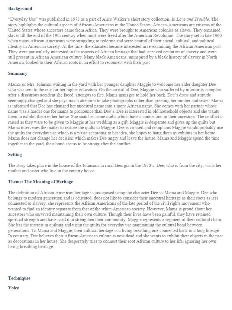 Everyday Use | PDF