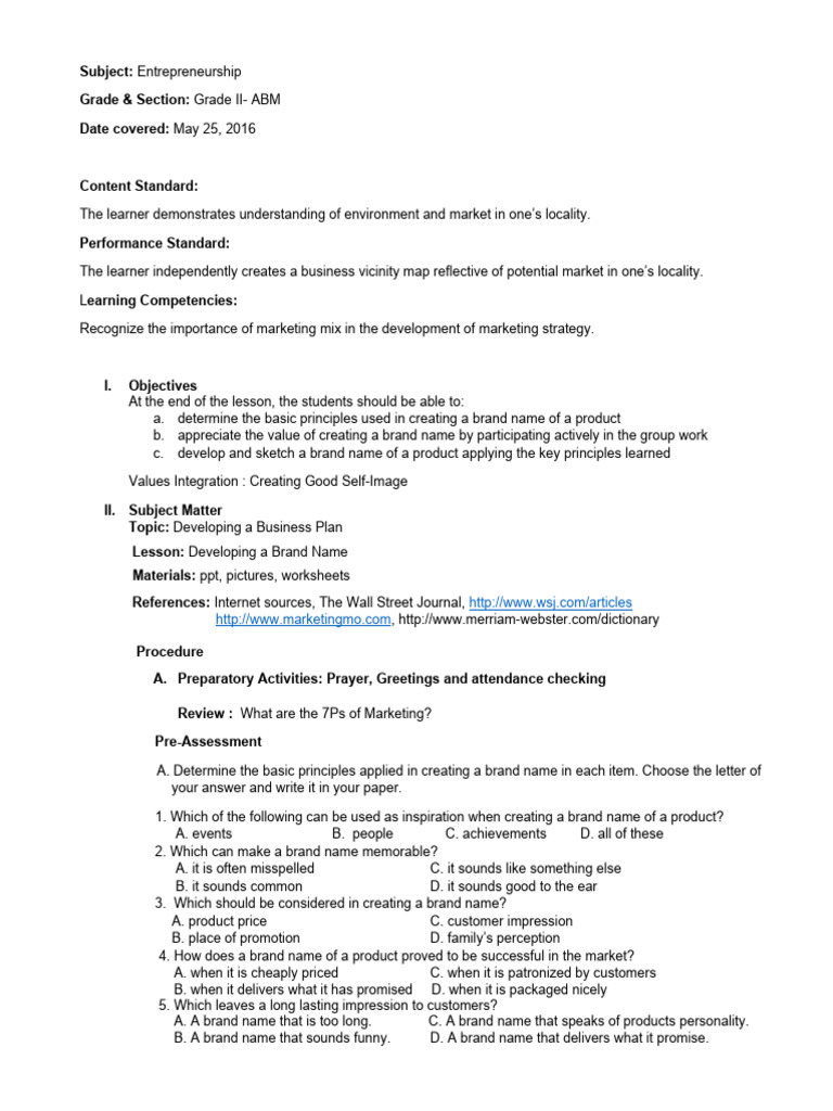 Developing a Brand Name Lesson Plan | PDF | Brand | Logos
