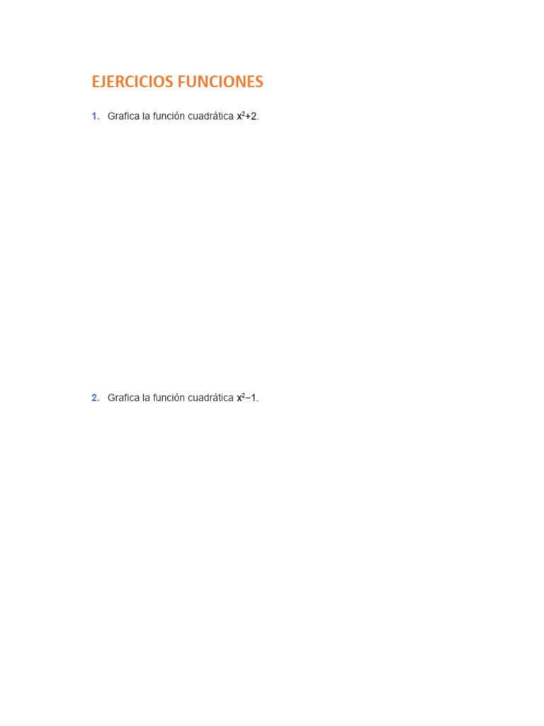 Funciones Ejercicios | PDF | Función (Matemáticas) | Funciones y mapeos