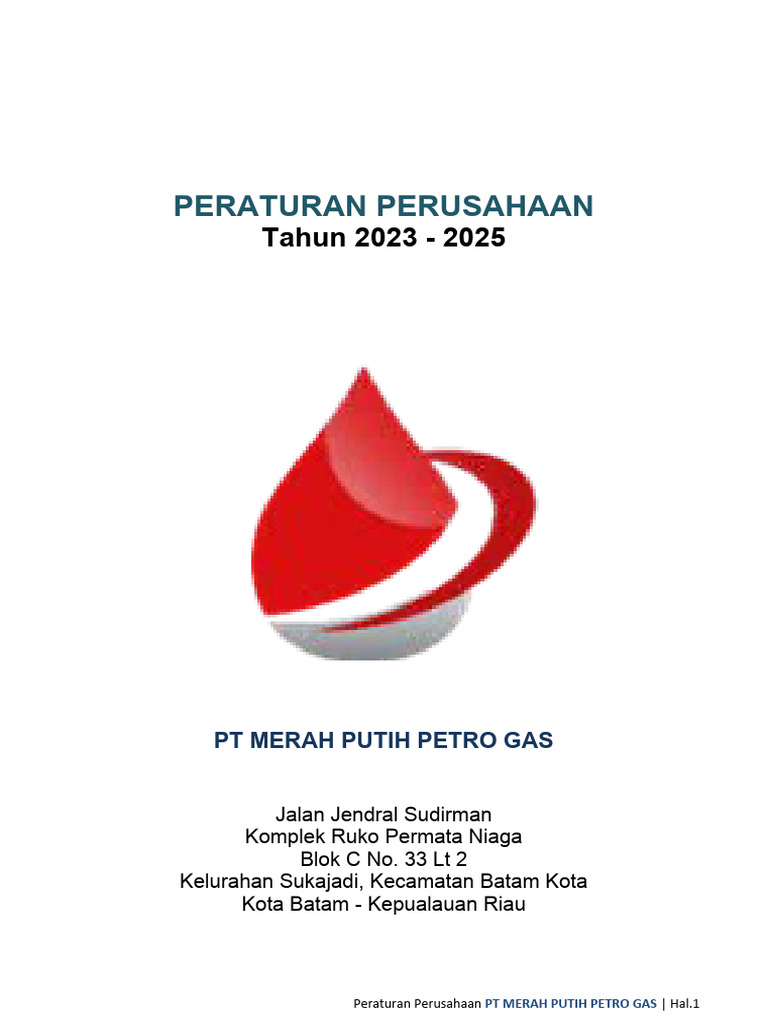 Peraturan Perusahaan PT Merah Putih Petro Gas | PDF | Pengelolaan ...
