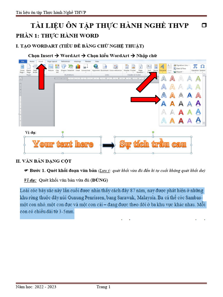 Tai Lieu On Tap Nghe THVP (2022 - 2023) | PDF