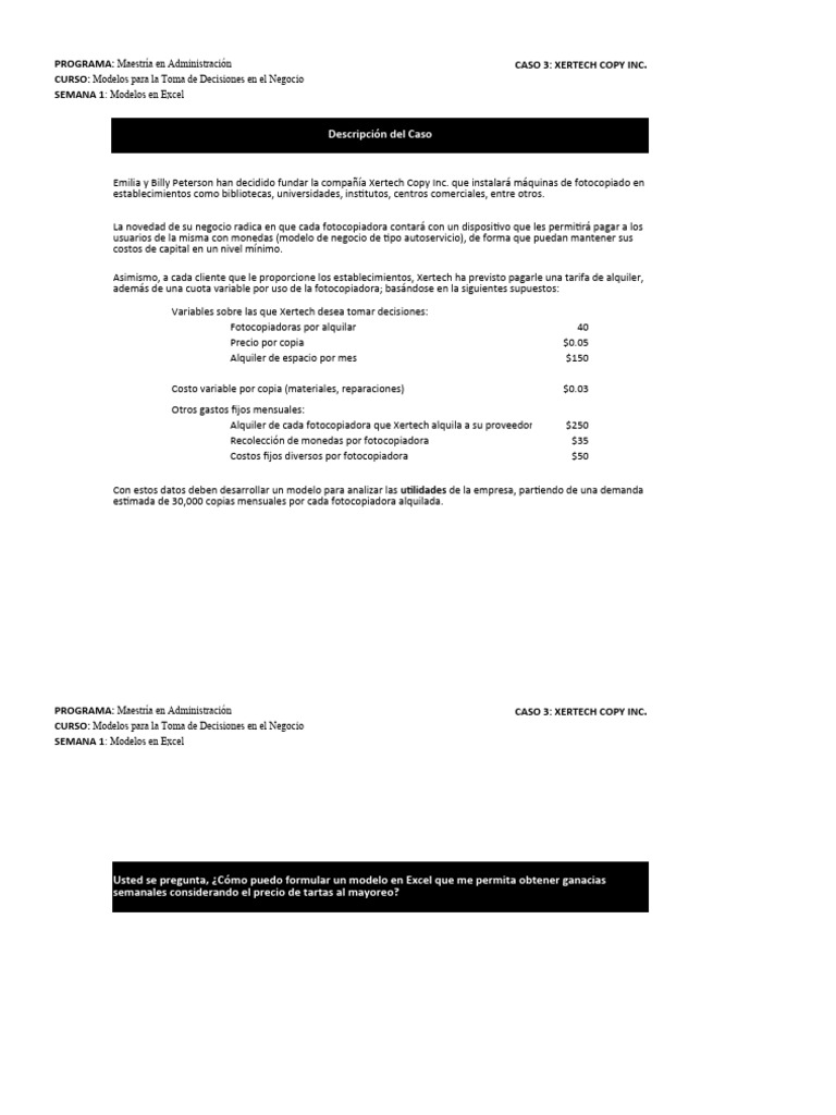 MTDN S1-Caso3 Xertech (Secuencia4) | PDF | Toma de decisiones | Economias