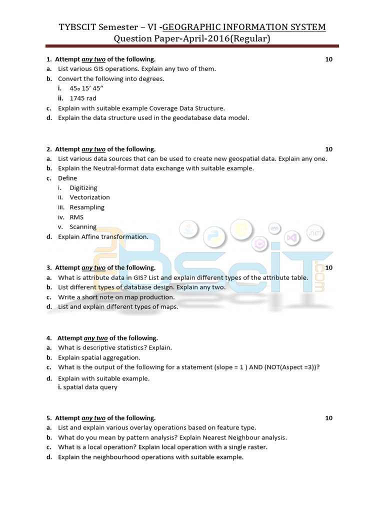 Geographic-Information-System-Question-Paper-GIS | PDF | Geographic ...