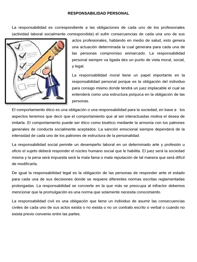 Responsabilidad Personal | PDF