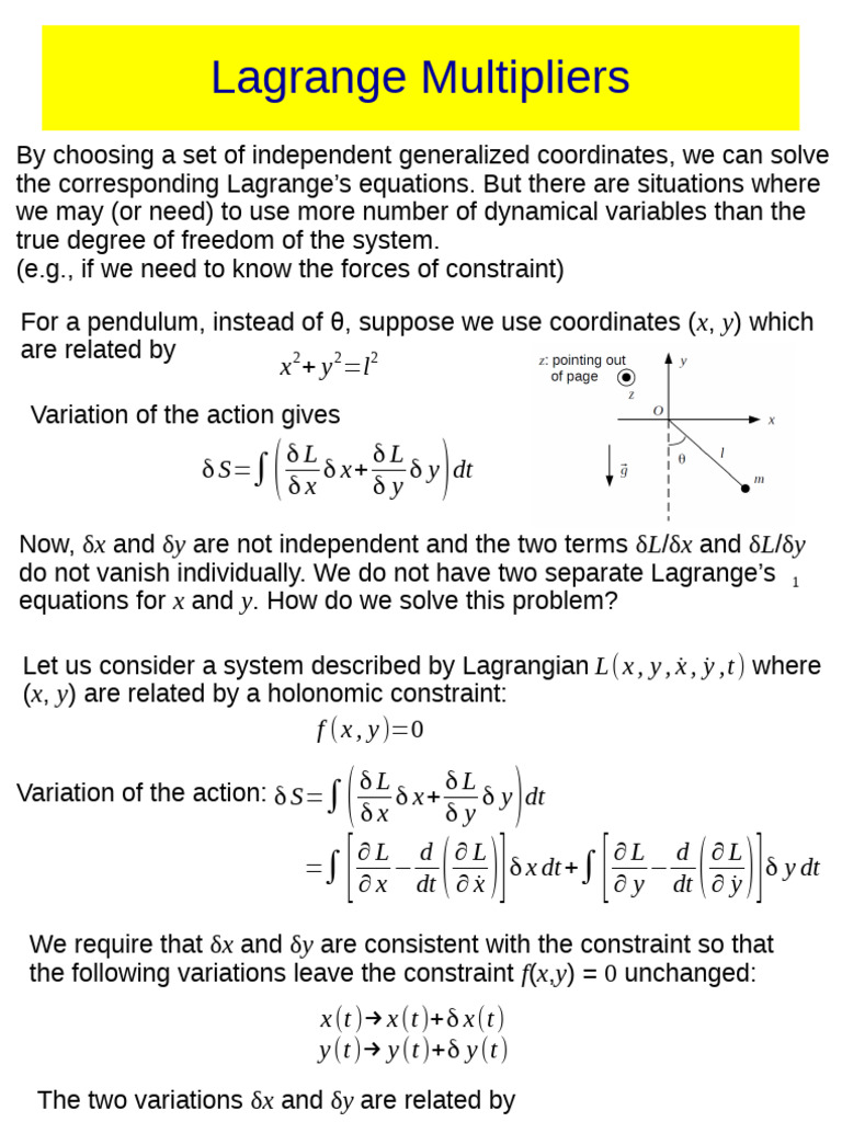 Lagrange Multipliers | PDF