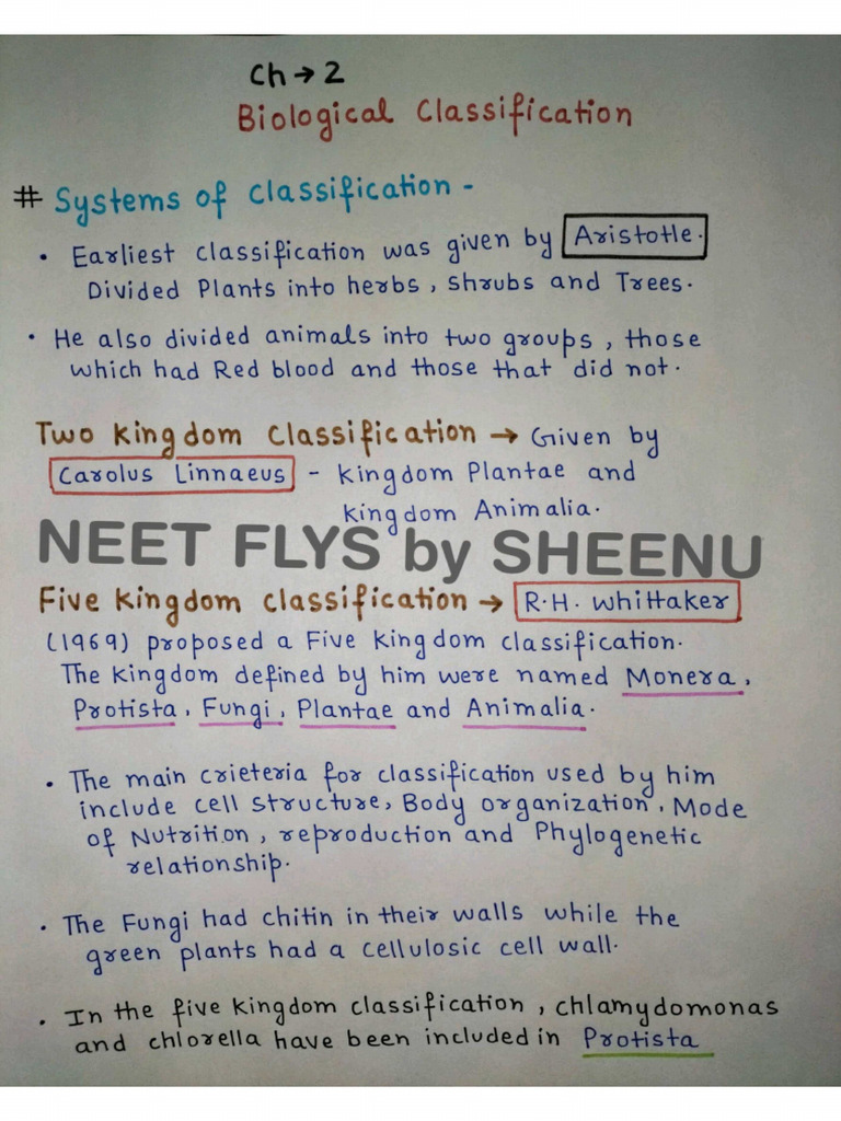 Biological Classification.... | PDF