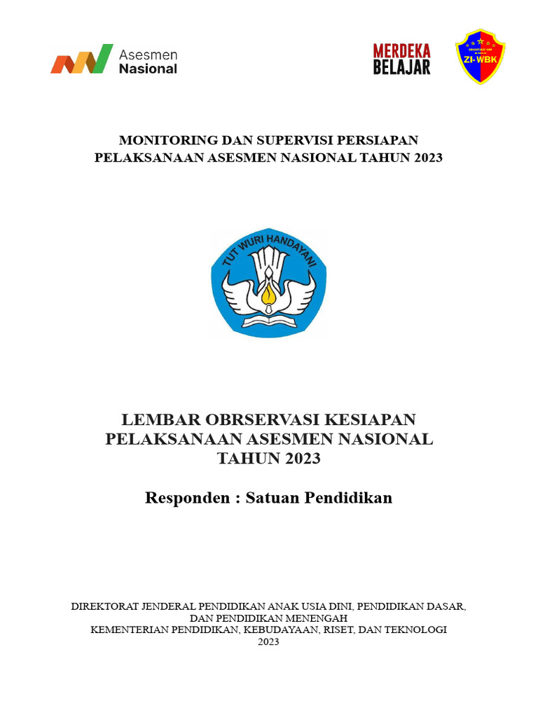 Lembar Observasi Ke Satuan Pendidikan | PDF