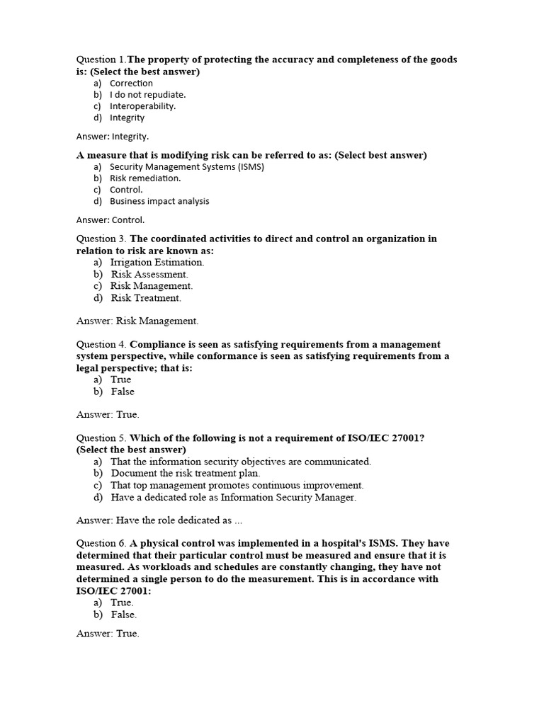 ISO/IEC 27001 Exam Prep Guide | PDF | Finance & Money Management