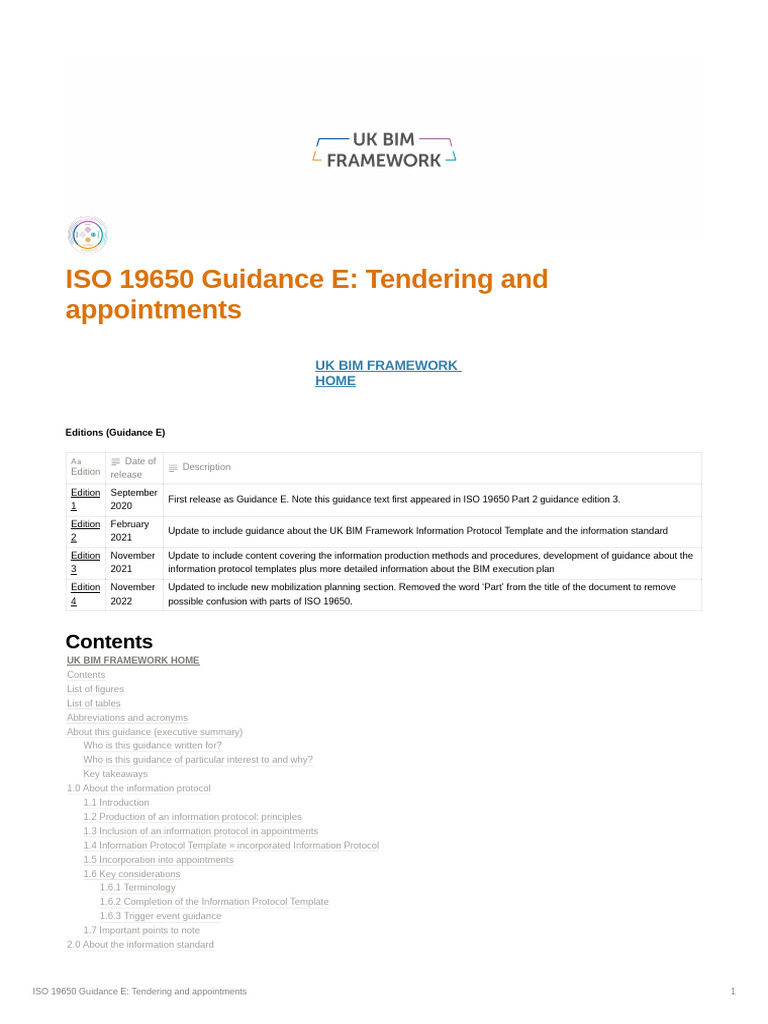ISO 19650 Guidance E Tendering and Appointments Edition 4 | PDF