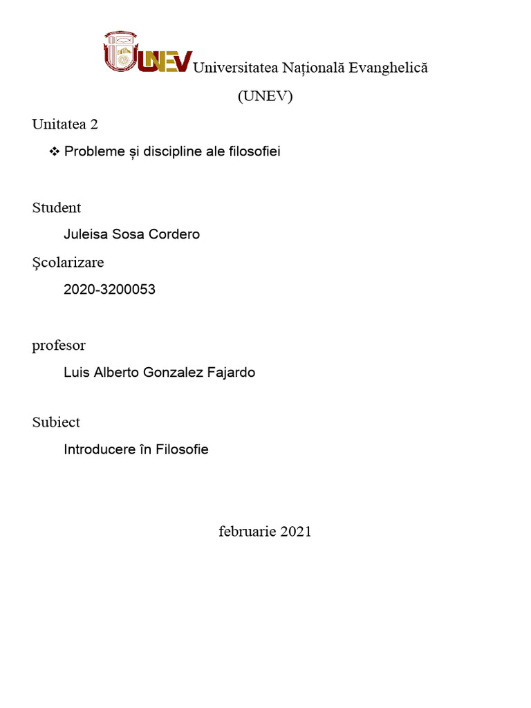 Probleme Și Discipline de Filosofie | PDF