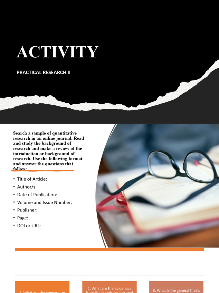 ACTIVITY Background of The Study | PDF