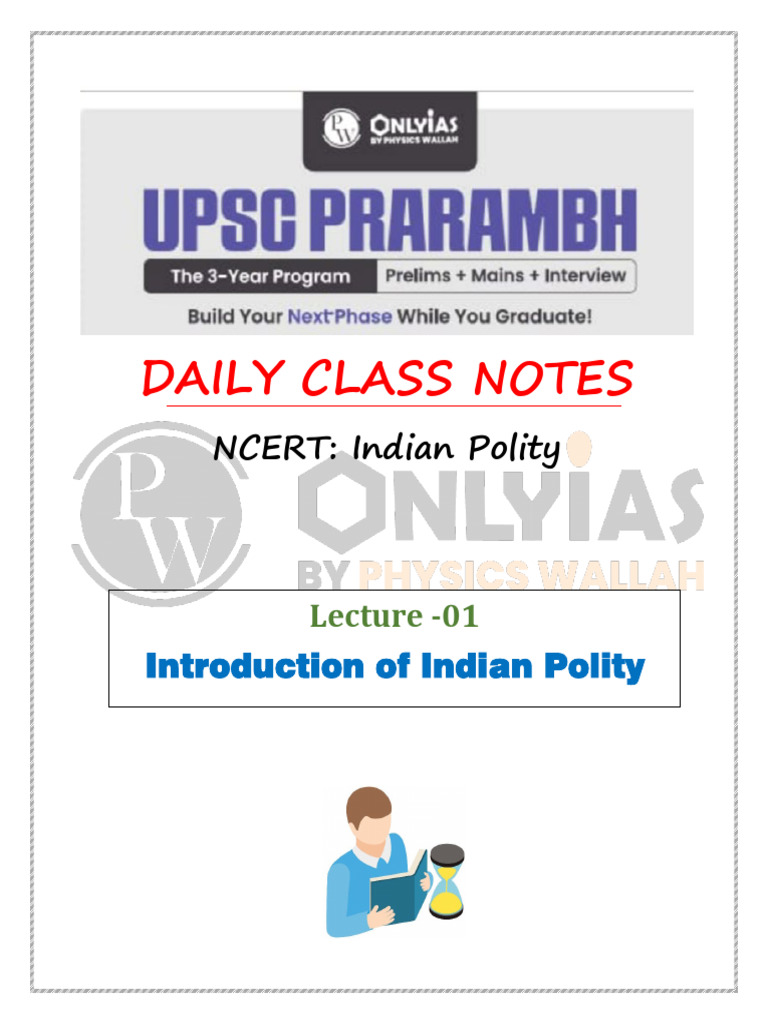 Polity 01 Daily Class Notes Upsc Prarambh 2026 Pdf Suffrage