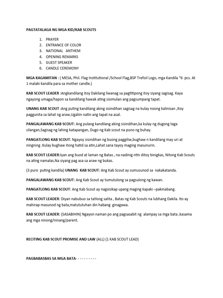 Kab Scout Script | PDF