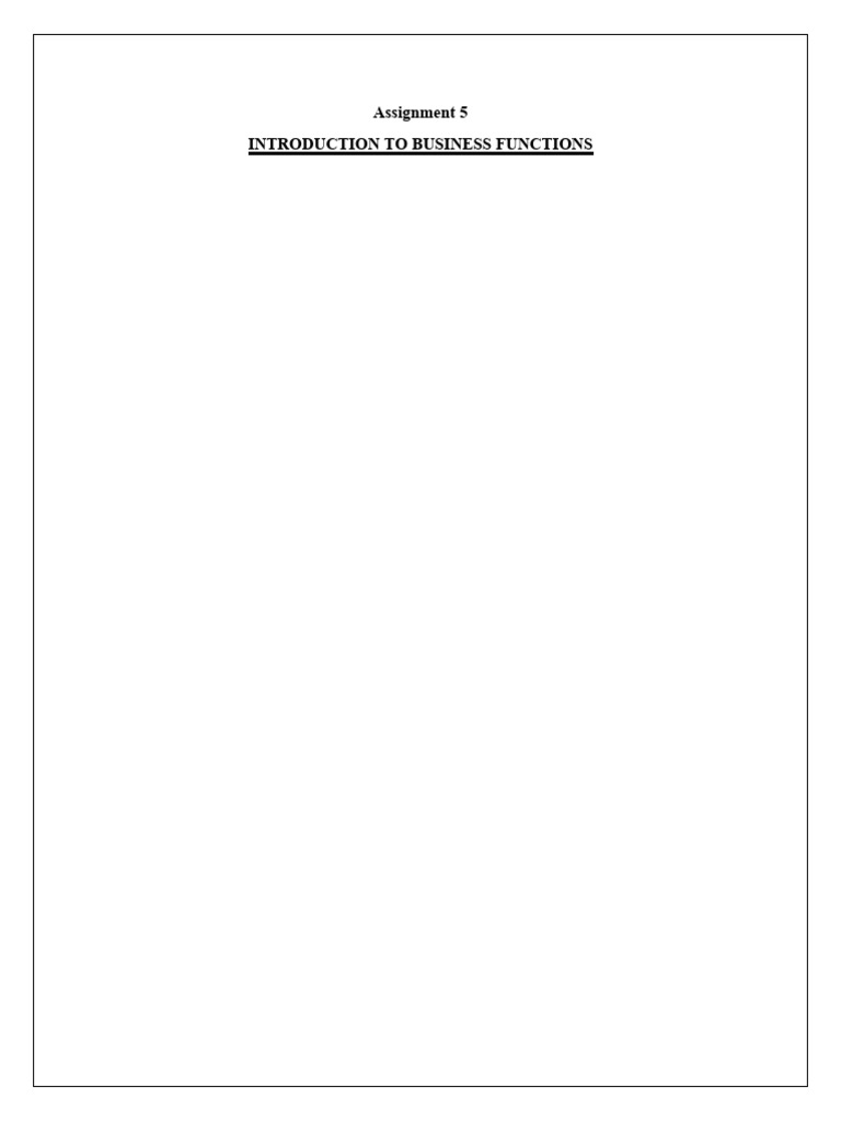 Assignment 5 - Introduction To Business Functions | PDF | Banks ...