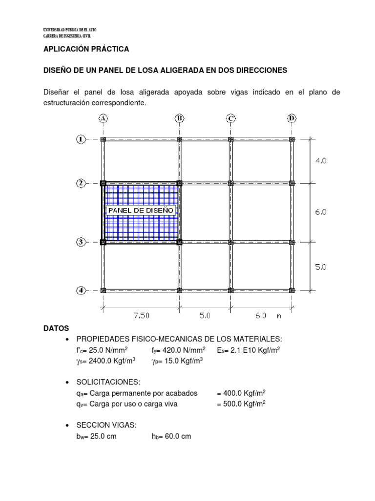 APLICACION PRACTICA CAPITULO IV - Losa en Dos Direcciones | PDF | Doblar | Viga (Estructura)