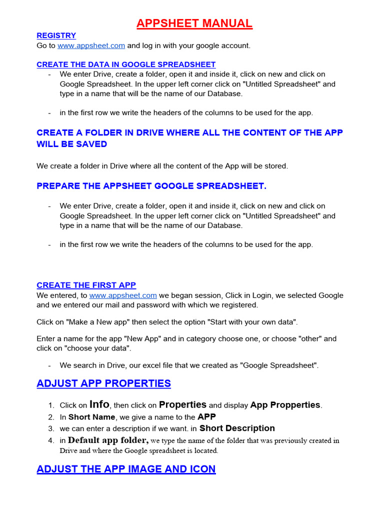 Appsheet Manual | PDF | Menu (Computing) | Google Play