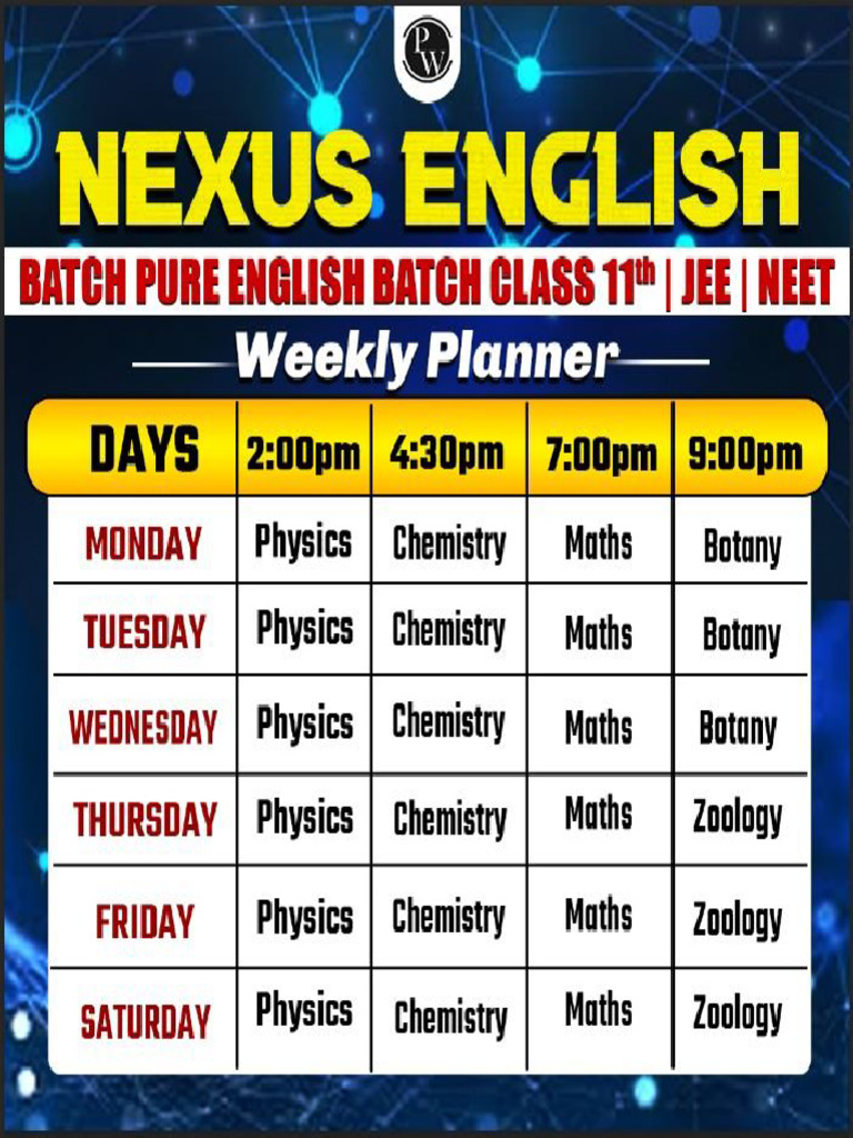 Nexus (English) - Class Schedule | PDF