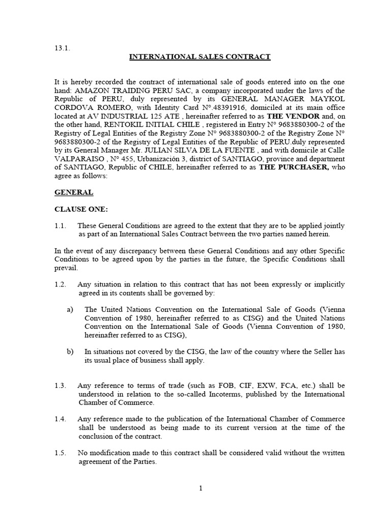 International Sales Contract for Coffee | PDF