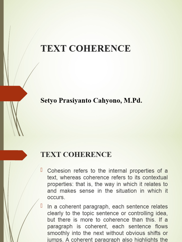 Text Coherence | PDF