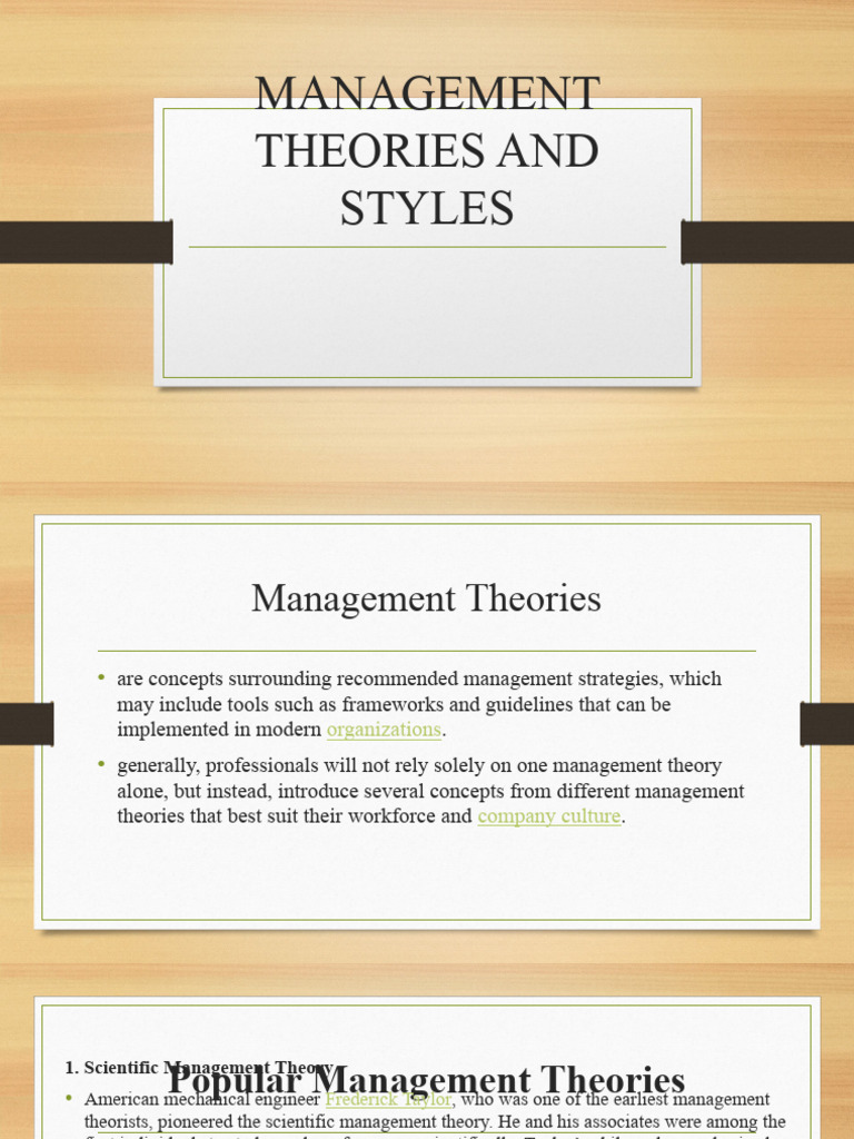 Management Theories and Styles | PDF