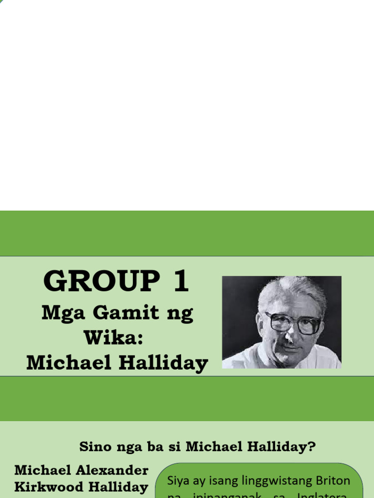 Michael Halliday Group 1 | PDF