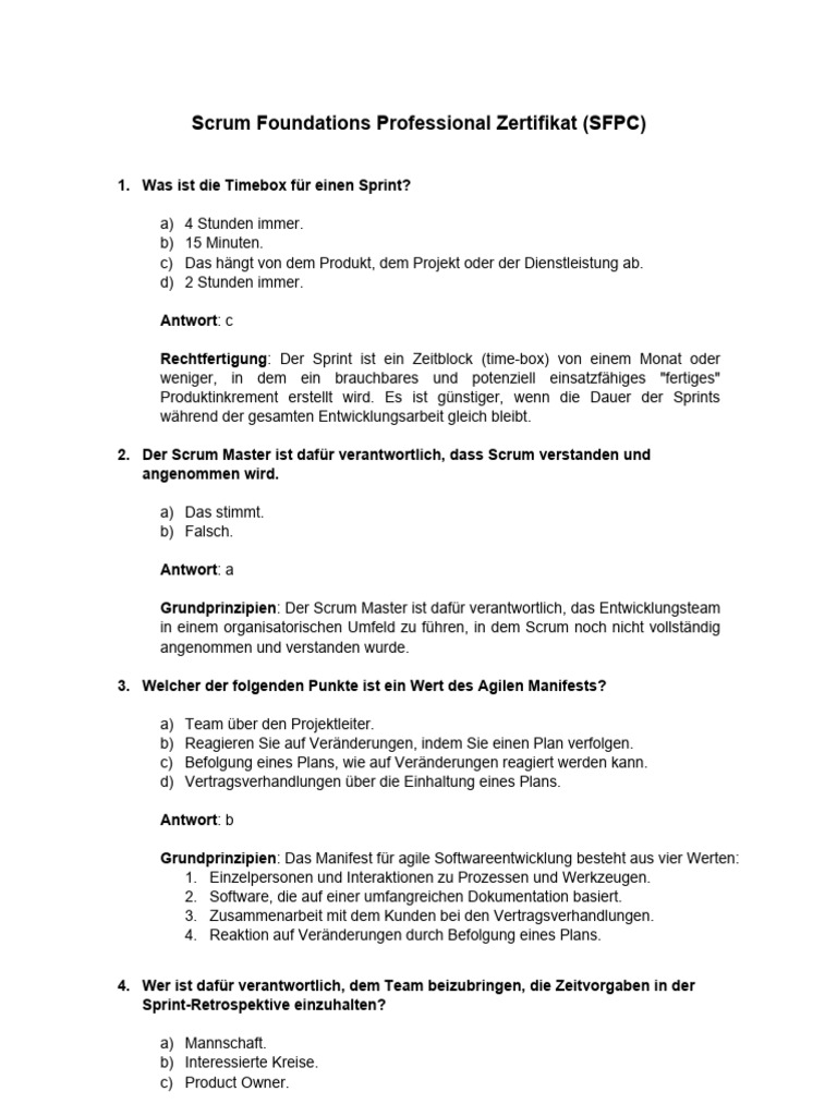 Prüfung Scrum Foundations Professional Certificate - Antworten Mit ... Prüfung Scrum Foundations Professional Certificate - Antworten Mit ...