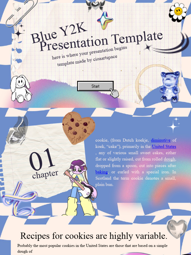 Blue Y2K Presentation Template | PDF