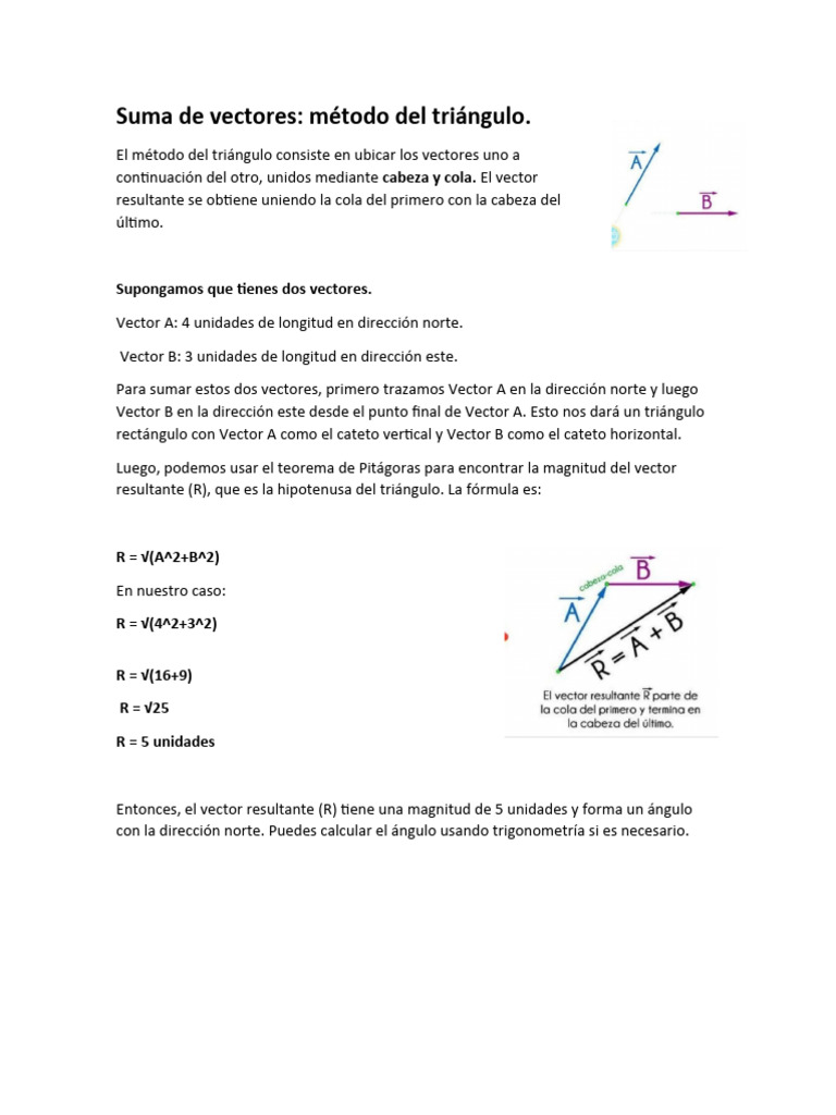 Suma de Vectores 21 | PDF | Vector Euclidiano | Triángulo