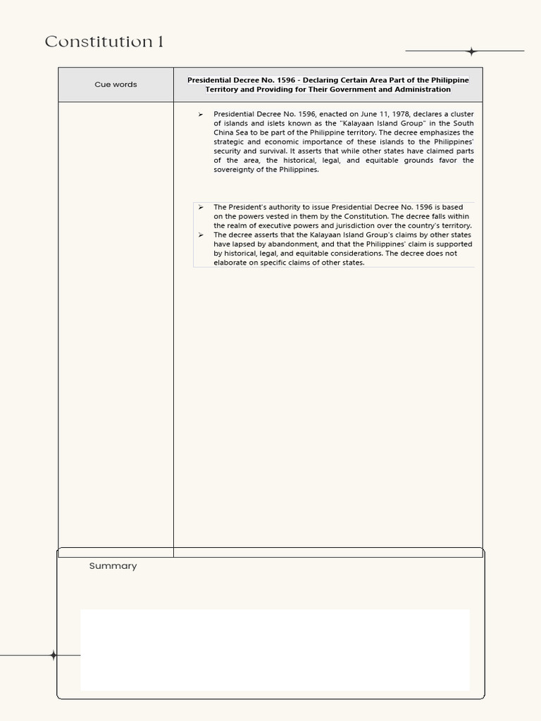 Presidential Decree No. 1596 - Declaring Certain Area Part of The ... Presidential Decree No. 1596 - Declaring Certain Area Part of The ...