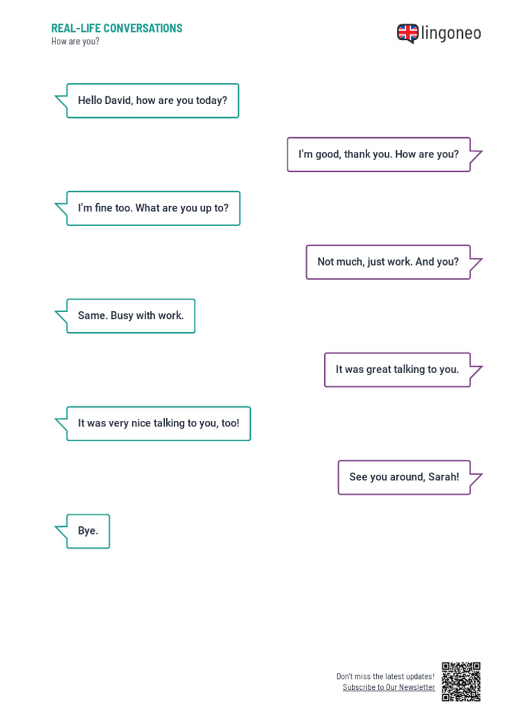 How Are You Part 1 - Dialogue | PDF