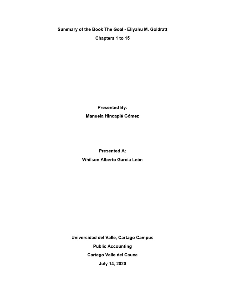 Summary of The Book The Goal Chapter 1 To 15 | PDF | Inventory | Economies