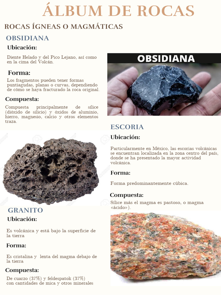 Álbum de Rocas y Minerales | PDF | Minerales | Roca (geología)