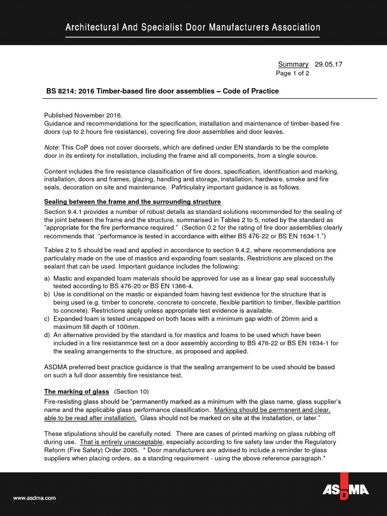 Asdma Bulletin BS8214 | PDF | Building Engineering