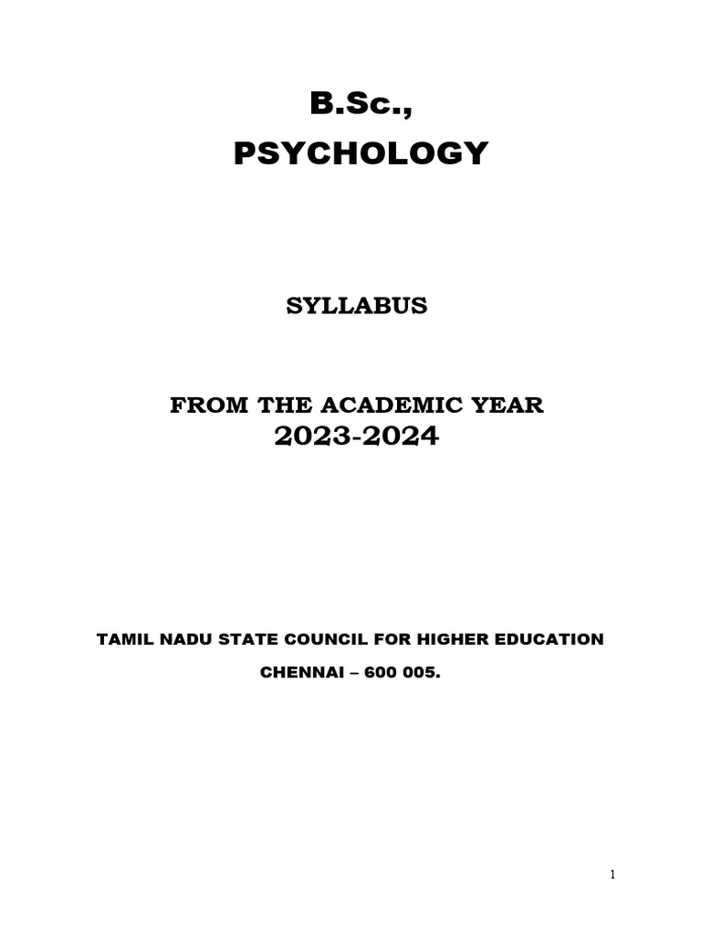 B Sc Psychology Pdf