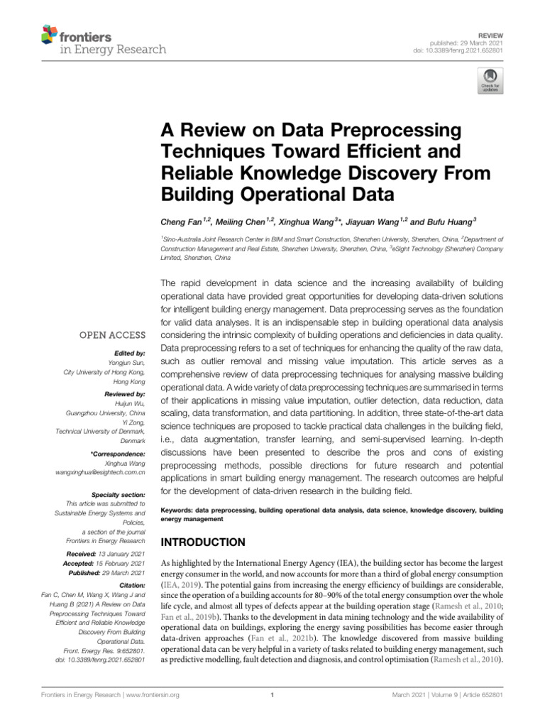 A Review On Data Preprocessing Techniques Toward E | PDF