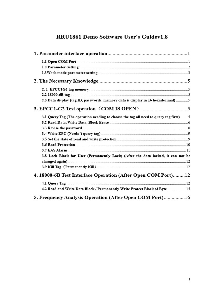 RRU1861 Demo Software User's Guidev1.8 | PDF | Password | Component ...