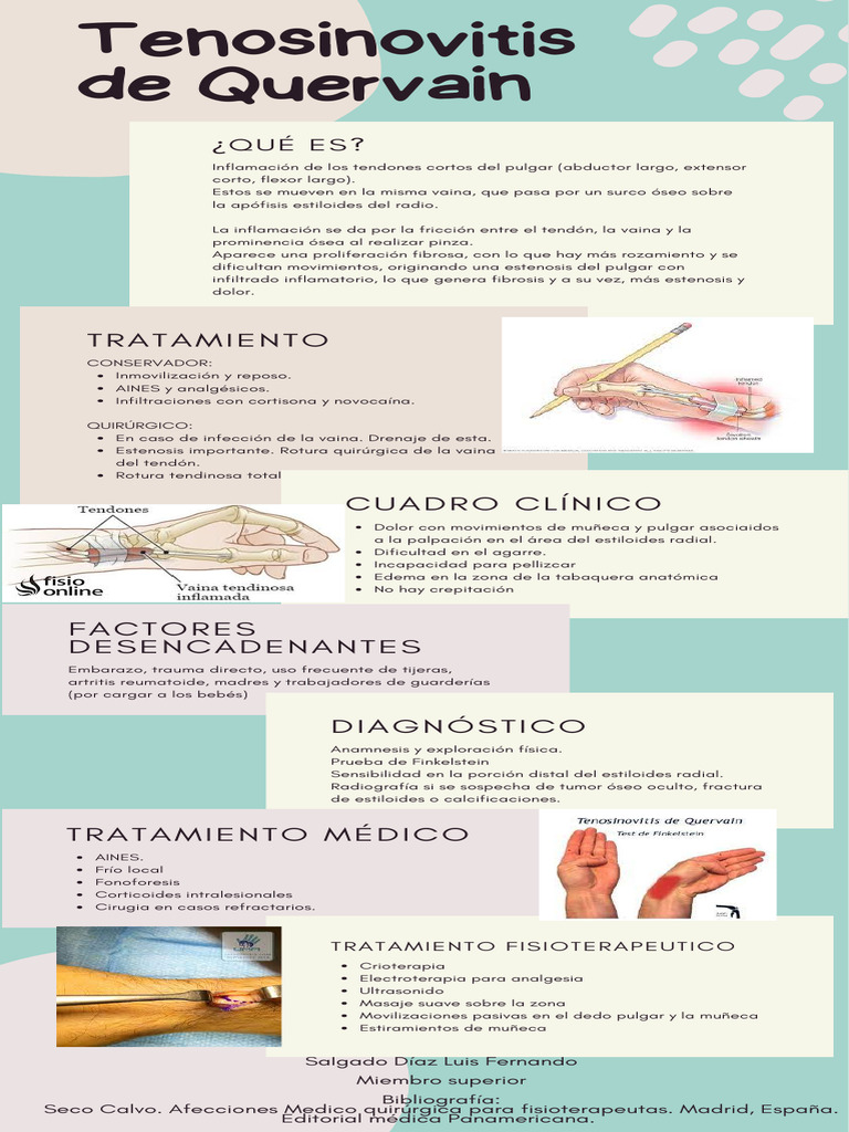 Tenosinovitis de Quervain | PDF | Medicina CLINICA | Especialidades Medicas