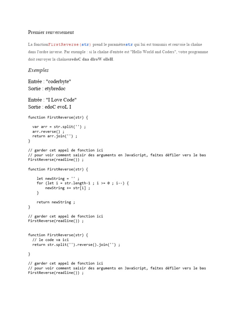 Algorithmes JavaScript Essentiels | PDF | JavaScript | Notation