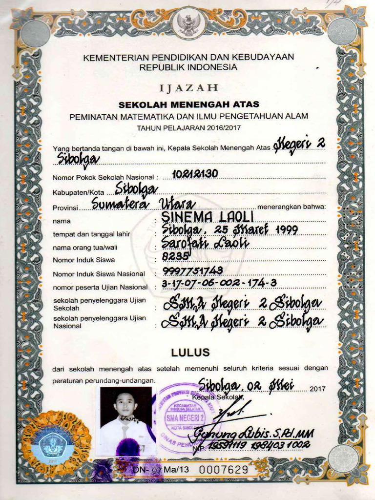 Ijazah Sma - Sinema Laoli | PDF