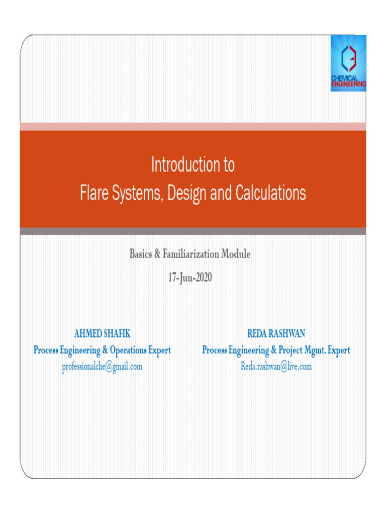 Flare Systems Basics Design and Calculations 1678330360 | PDF | Process ...