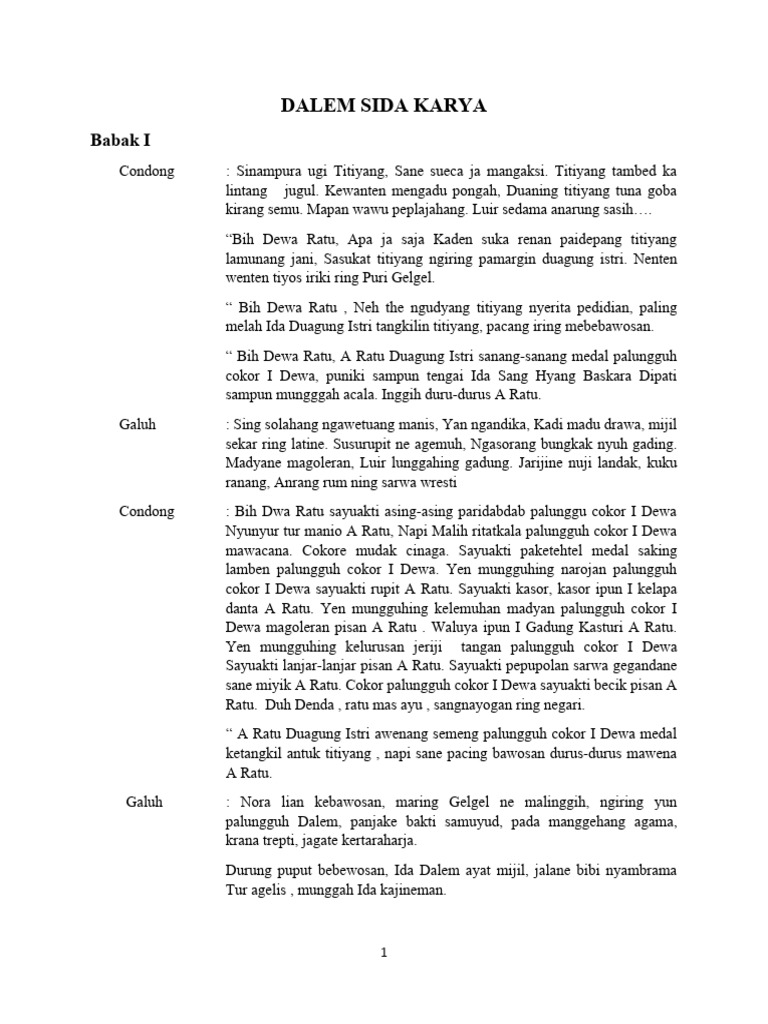 DALEM SIDA KARYA | PDF