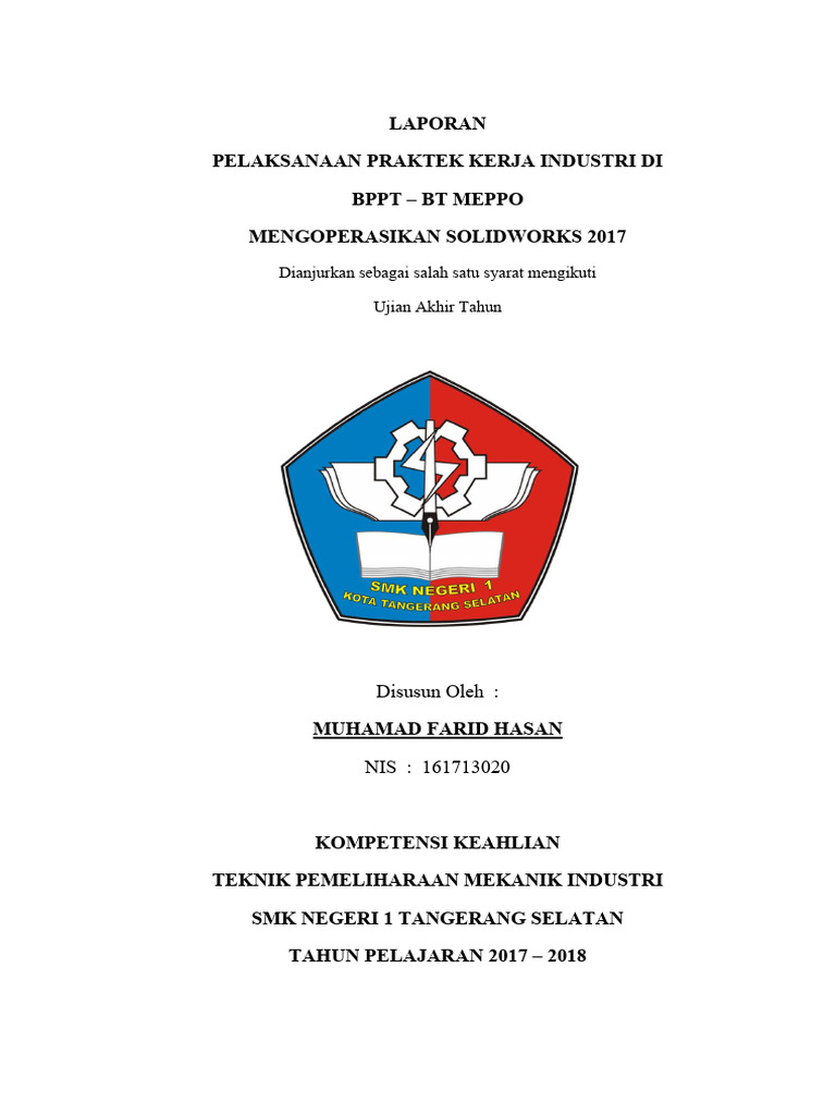 LAPORAN PKL M. Farid Hasan - Solid Work | PDF