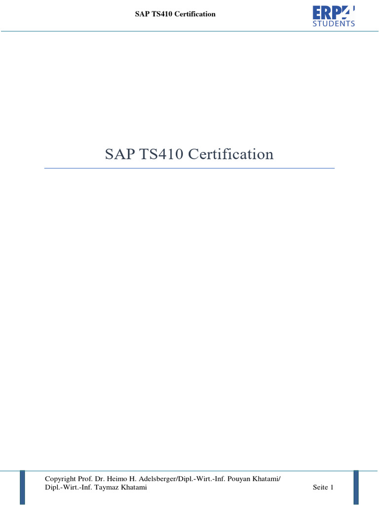 SAP TS410 Certification SAP TS410 Certif | PDF | Cyberspace ...