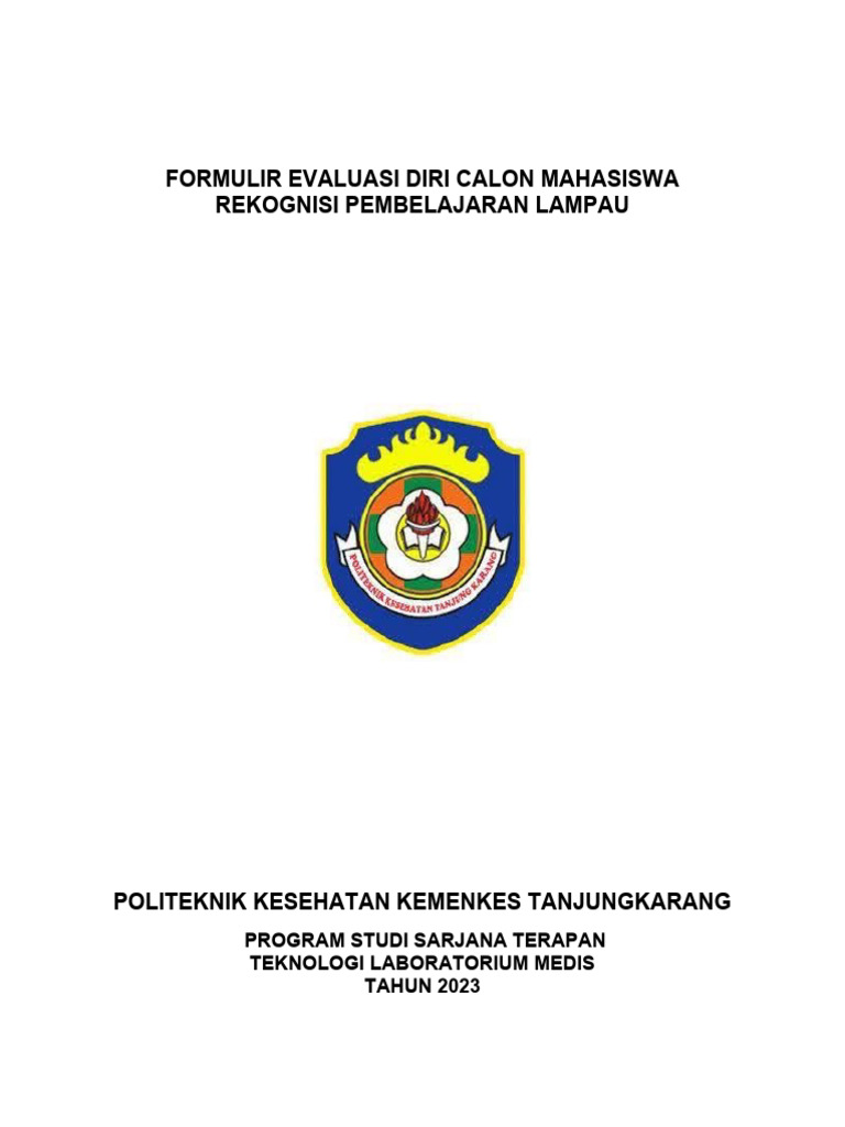 Form 3 - F03 - Formulir Evaluasi Diri RPL Tipe A TLM | PDF